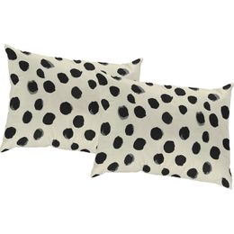 Adam Dekokissen &raquo;Kissenh&uuml;lle Dots&laquo; aus Bio-Baumwolle, Kissenh&uuml;lle ohne F&uuml;llung, 1 St&uuml;ck schwarz Baumwolle, Leinen B/L: 40cm x 60cm, 1 Stk.