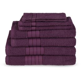Good Morning Handtuch Set &raquo;Uni&laquo; Baumwolle, Walkfrottee, Bord&uuml;re, 500 GSM, Einfarbig, ohne Aufh&auml;ngung rot Frottee, Obermaterial: 100% Baumwolle 8 Stk.,