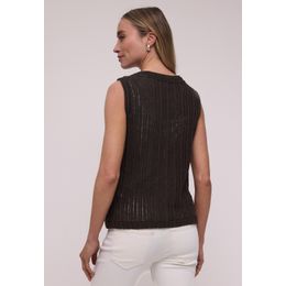 Street One Damen Tr&auml;gertopespresso braun, Gr. 44, unifarben, Web, 88% Baumwolle, 12% Polyester, Tops, mit V-Ausschnitt