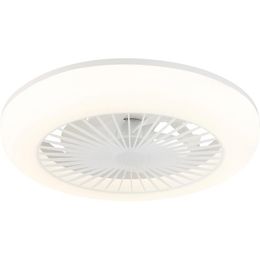 Globo LIGHTING Deckenleuchte &raquo;FERRELL&laquo; LED-Modul 1 Stk. Deckenventilator mit LED, dimmbar, smart & energiesparend wei&szlig; 1, &Oslash; 45cm H: 14cm, 1 Stk.