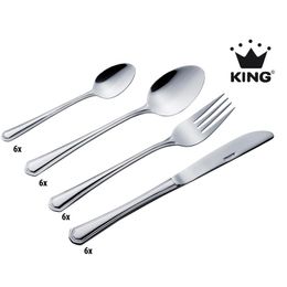 King Besteck-Set &raquo;&raquo;D&uuml;sseldorf&laquo;&laquo; Besteck im zeitlosen Design Edelstahl 18/0 24 Stk.