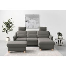 Sit & More sit&more Ecksofa &raquo;Far&ouml; L-Form&laquo; inklusive Federkern, wahlweise mit Schlaffunktion und Bettkasten braun B/H/T: 234cm x 90cm x 168cm, Luxus-Microfaser 
