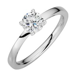 LYOMI Damen Fingerring "585/- Wei&szlig;gold 1 synth. Diam. 0,75 ct.", 054 (17,2), 0,75 VS = sehr kleine Einschl&uuml;sse, Gold, silber, Gold, Fingerringe