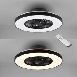 REALITY LEUCHTEN LED Deckenleuchte &raquo;Halmstad Deckenventilator&laquo; LED-Board 1 Stk. Neutralwei&szlig; Deckenlampe, Ventilator, Fernbedienung, Ventilator 