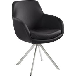 Musterring Esszimmerstuhl &raquo;Tavia&laquo; (Set) 2 Stk.Stativgestell Edelstahl, wahlweise mit Drehfunktion, diverse Farben schwarz B/H/T: 62cm x 86cm x 66cm, 2 Stk., 