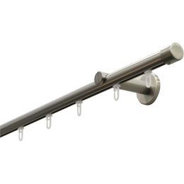 Gardinia Gardinenstange &raquo;Set Isa 1-Lauf mit Innenlauf II&laquo; &Oslash; 2 mm 1 l&auml;ufig-l&auml;ufig mit Bohren, Wandmontage, Metall, Komplettes Gardinenstangen-Set 