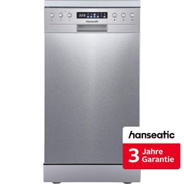 Hanseatic Standgeschirrsp&uuml;ler &raquo;HG4585C10J7610DS&laquo; 10 Ma&szlig;gedecke inkl. 3 Jahre Herstellergarantie silber H&ouml;henverstellbarer Oberkorb und umklappbare 