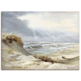 Artland Wandbild &raquo;D&uuml;nen an der st&uuml;rmischen See&laquo; K&uuml;ste 1 Stk. tlg. als Leinwandbild, Poster in verschied. Gr&ouml;&szlig;en gr&uuml;n Leinwand B/H/T: 80cm x 60cm, Leinwandbild