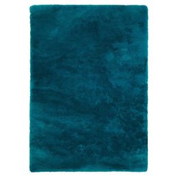 Kayoom Hochflor-Teppich &raquo;Dolphin 500&laquo; rechteckig 35 mm H&ouml;he Hochflor, Modernes Muster, Uni, Fu&szlig;bodenheizungsgeeignet, Wohnzimmer blau Polyester B : 200cm 1 
