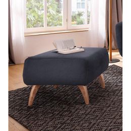 Home Affaire Hocker &raquo;Baggio&laquo; mit Holzf&uuml;&szlig;en blau B/H/T: 63cm x 45cm x 63cm, Struktur