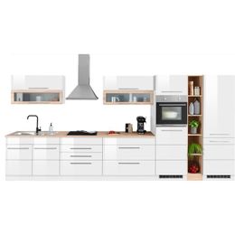 KOCHSTATION K&uuml;chenzeile &raquo;KS-Wien&laquo; Breite 430 cm, wahlweise mit E-Ger&auml;ten und Induktion wei&szlig; B/H/T: 430cm x 60cm,mit Cerankochfeld (Schott)