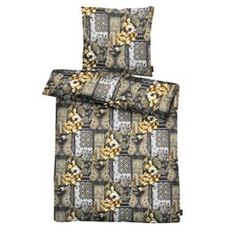 Apelt Bettw&auml;sche &raquo;Isabella&laquo; 2 Stk. Paysleymuster grau Satin (Bio-Baumwolle), Obermaterial: 100% Baumwolle B/L: 155cm, 1 Stk., 1 Stk., Satin (Bio-