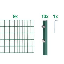 Alberts Doppelstabmattenzaun &raquo;Grundset&laquo; H&ouml;he: 80-200 cm, Gesamtl&auml;nge: 4-30 m, zum Einbetonieren Stahl H/L: 180cm x 18m