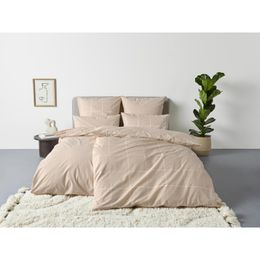 OTTO home Bettw&auml;sche &raquo;Nature&laquo; 2 Stk. Bettw&auml;sche in unregelm&auml;&szlig;igem Karo-Muster beige Renforc&eacute;, Obermaterial: 100% Baumwolle B/L: 155cm x 220cm, 1 Stk.,