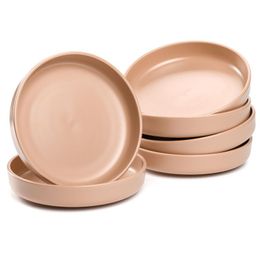 Leonardo Teller-Set &raquo;Suppenteller ROMA, Keramikteller, ca. 20 cm, 6-teilig&laquo; Teller Set, Geschirr-Set, Service, sp&uuml;lmaschinengeeignet rot Keramik 6 Stk