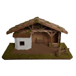 Krippe &raquo;Weihnachtsdeko&laquo; aus Holz, 55x29x28 cm, f&uuml;r Figuren bis 12 cm H&ouml;he braun Holzwerkstoff Einheitsgr&ouml;&szlig;e