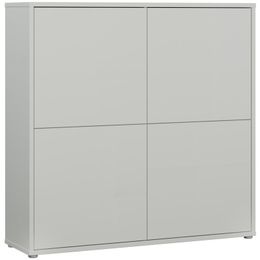 FORTE Highboard &raquo;Alice Springs&laquo; Grifflos,Push to open, Stauraum grau Holzwerkstoff B/H/T: 124,5cm x 121,5cm x 34,9cm, 4 Stk.