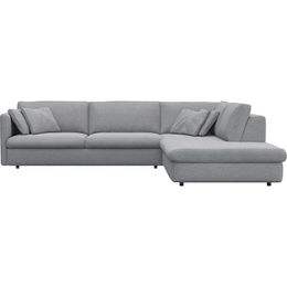 FLEXLUX Ecksofa &raquo;Lovane, elegant und zeitlos, bequem, L-Form&laquo; Weich & anschmiegsam, gro&szlig;e Sitztiefe auf Kaltschaum, Dekokissen inkl. grau 100% 