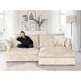 Home Affaire Ecksofa &raquo;Casa XXL L-Form, B: 247 cm&laquo; 4 Zierkissen, Mega-Sofa, in Cord oder Chenille-Struktur, Federkern beige 100% Polyester B/H/T: 247cm