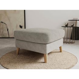 OTTO home Polsterhocker &raquo;MARSEILLE&laquo; Massivholzbeine Eiche, Landhausstil, Wellenunterfederung grau 85% Polypropylene, 15% Polyester B/H/T: 70cm x 47cm 