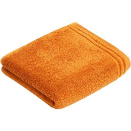 Vossen Badetuch &raquo;Calypso Feeling&laquo; mit schmaler Bord&uuml;re, aus 100% hochwerter Baumwolle, Vegan, einfarbig orange Walkfrottee, Obermaterial: 100% Baumwolle B/L:
