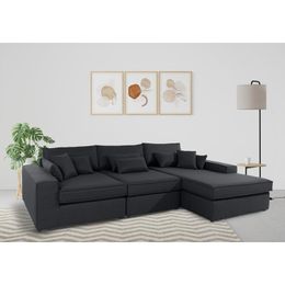 OTTO home Ecksofa &raquo;Enid L-Form&laquo; 3 Teile, bestehend aus Modulen, in vielen Bez&uuml;gen, auch in Breitcord grau Baumwollmix (60% Baumwolle/40% Leinen);
