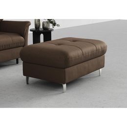 Sit & More sit&more Hocker &raquo;Marano&laquo; mit Stauraum braun 100% Polyester B/H/T: 102cm x 43cm x 67cm, Luxus-Microfaser TORO,mit Stauraum,Fu&szlig;farbe: Nickel satiniert