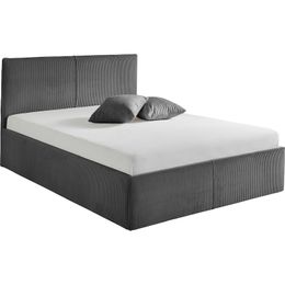 Westfalia Schlafkomfort Polsterbett grau Bezug. Hochwertiger Breitcord, 100% Polyester pflegeleicht, Polsterung: Polsterwatte, Material Gestell: gepolsterter Holzwerkstoff, 