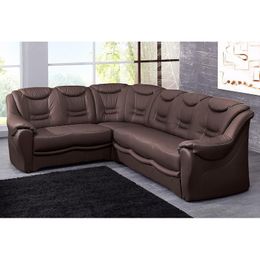Sit & More sit&more Ecksofa &raquo;Bansin L-Form&laquo; wahlweise mit Schlaffunktion braun Luxus-Microfaser ALTARA NUBUCK (100% Polyester);SOFTLUX -Kunstleder;NaturLEDER (