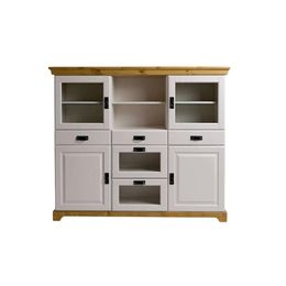 OTTO home Sideboard &raquo;R&uuml;gen&laquo; aus massiver Kiefer, Breite 145 cm, made in EU wei&szlig; FSC -zertifiziertes Massivholz B/H/T: 145cm x 130cm x 40cm, 5 Stk., 