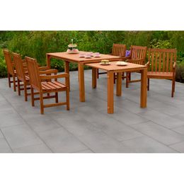Merxx Garten-Essgruppe &raquo;Santos&laquo; 7 Stk. tlg. beige Massivholz Einheitsgr&ouml;&szlig;e