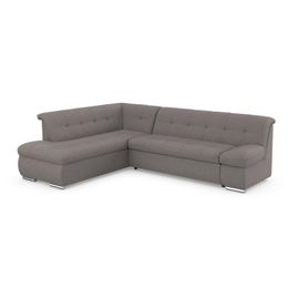 DOMO collection Ecksofa &raquo;MONA 271x213 cm, modern und komfortabel&laquo; whlw. mit Bett- und Armlehnfunktion, L-Form braun Struktur fein 100% Polyester;
