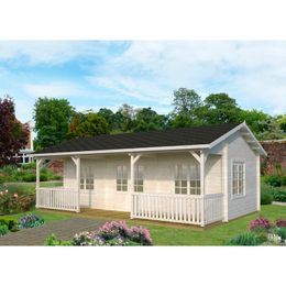 Palmako Gartenhaus &raquo;Ferienhaus Sandra&laquo; inklusive Fu&szlig;boden beige Massivholz Fu&szlig;boden im Gartenhaus, ohne Dacheindeckung