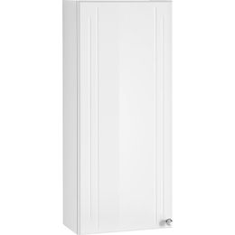 H&auml;ngeschrank &raquo;Quickset 955 Wand-Badschrank 32,5 cm breit mit 1 T&uuml;r, 2 Einlegeb&ouml;den&laquo; Badezimmer-H&auml;ngeschrank, Wei&szlig; Hochglanz, Griffe in Chrom Glanz 