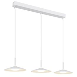 Globo LIGHTING H&auml;ngeleuchte &raquo;LAMPONE&laquo; LED-Modul 1 Stk. Warmwei&szlig; H&auml;ngelampe Metall wei&szlig; Acryl opal Esszimmer Esstisch H: 180cm, 1 Stk.