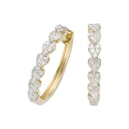 Firetti Damen Paar Creolen &raquo;Schmuck Geschenk Gold 375 Ohrschmuck Creole&laquo; mit Diamant gold 18mm, 0,25 P3 = leicht erkennbare Einschl&uuml;sse, Diamanten 