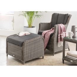 Destiny Balkonset &raquo;Luna Casa&laquo; Set, 6 Stk. tlg. Aluminium, Polyrattan grau Aluminium, Glas, Polyrattan B/H/T: 60cm x 87cm x 71cm, Polyester