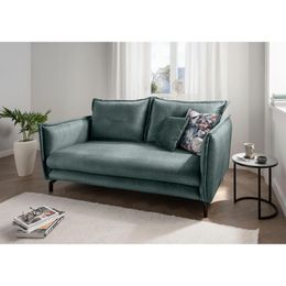 Home Affaire Ecksofa &raquo;Lazio modern und bequem, schmale Armlehnen, tolle Detailverarbeitung&laquo; Armlehnen verstellbar gr&uuml;n B/H/T: 198cm x 94cm x 110cm, 