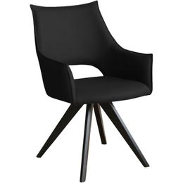 OTTO home Armlehnstuhl &raquo;Odin&laquo; () Moderner Polsterstuhl mit Stoffbezug schwarz Holzwerkstoff, Massivholz, Polyester B/H/T: 57cm x 88cm x 50,5cm, 