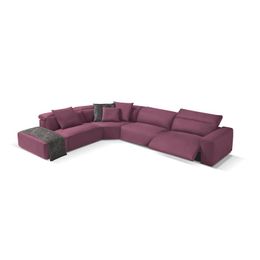 Egoitaliano Ecksofa &raquo;Beverly, extravangantes Designsofa mit erstklassigem Sitzkomfort&laquo; wahlweise mit elektrischer Relaxfunktion, Kopfteilverstellung lila B/H/T: 