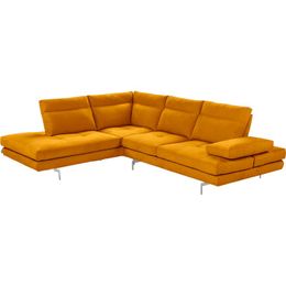 Calia italia Ecksofa &raquo;Toby Wing, B/T: 288/232 cm, Multifunktionssofa, Designsofa, L-Form&laquo; Sitztiefenverstellung und Armteilfunktion, F&uuml;&szlig;e chrom 