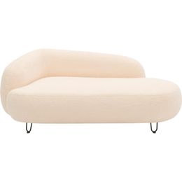 LOOKS by Wolfgang Joop Ecksofa &raquo;Looks XVI L-Form&laquo; beige 100% Polyester B/H/T: 183cm x 75cm x 105cm, Flausch, Longchair links, F&uuml;&szlig;e: Metall schwarz