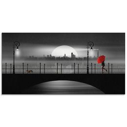 Artland Glasbild &raquo;Die Br&uuml;cke im Regen&laquo; Br&uuml;cken 1 Stk. tlg. in verschiedenen Gr&ouml;&szlig;en schwarz B/H/T: 60cm x 30cm, Glasbild Br&uuml;cken Querformat, 1 Stk.