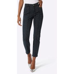 CR&Eacute;ATION L CREATION L Damen Bequeme Jeans, schwarz, Gr. 18, gemustert, 92% Baumwolle, 6% Polyester, 2% Elasthan, Jeans