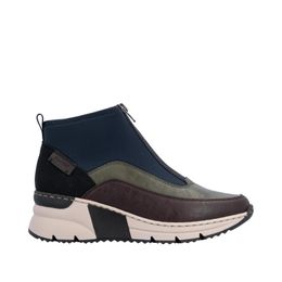 Rieker Damen Schlupfboots, Gr. 39multi, Lederimitat, Schuhe, Stiefelette, High Top Sneaker mit Rei&szlig;verschluss auf der Vorderseite