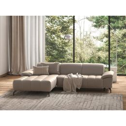 Sit & More sit&more Ecksofa &raquo;Cool L-Form&laquo; wahlweise mit Kopfteilverstellung und Vorziehsitz, motorisch grau B/H/T: 290cm x 79cm x 185cm, Luxus-Microfaser 