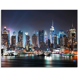 Artland Glasbild &raquo;New York City Times Square&laquo; Amerika 1 Stk. tlg. in verschiedenen Gr&ouml;&szlig;en blau B/H/T: 80cm x 60cm, Glasbild Amerika, 1 Stk.