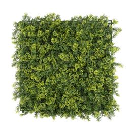 PRIMAflor-Ideen in Textil Kunstpflanze &raquo;Pflanzenwand, 50x50cm&laquo; Wanddeko, realistische Optik, In- und Outdoor geeignet, UV-best&auml;ndig gr&uuml;n Kunststoff B/