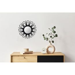Kayoom Wandspiegel &raquo;Rattan Spiegel Aina 225&laquo; schwarz Spiegelglas B/H/T: 43cm x 43cm &Oslash; 43cm