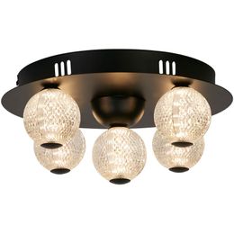Searchlight Deckenleuchte &raquo;Asteroid LED Flush&laquo; LED-Modul 1 Stk. Warmwei&szlig; schwarz 5, &Oslash; 33cm H: 16cm, 1 Stk.